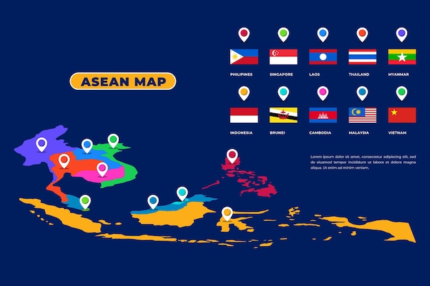 Vibrant ASEAN Map Showcasing Regional Diversity | Jiffy Designs
