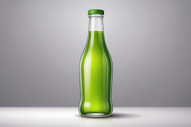 Vibrant Green Soda Bottle with Minimalist Design | Jiffy Designs
