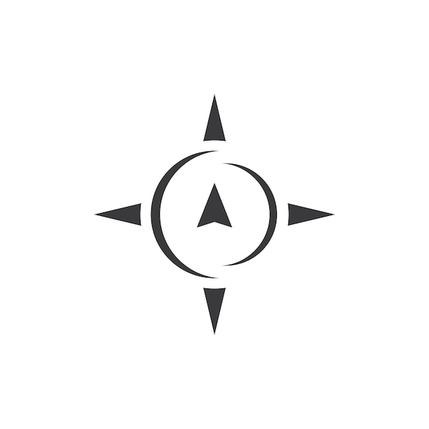 Minimalist Compass Rose Icon in Sleek Black Design | Jiffy Designs