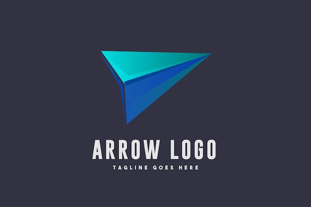 Geometric Arrow Symbol in Vibrant Blue Hues | Jiffy Designs