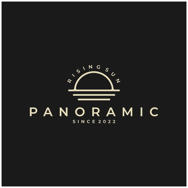 Minimalist Panoramic Logo Design with Retro Sunset Silhouette | Jiffy ...