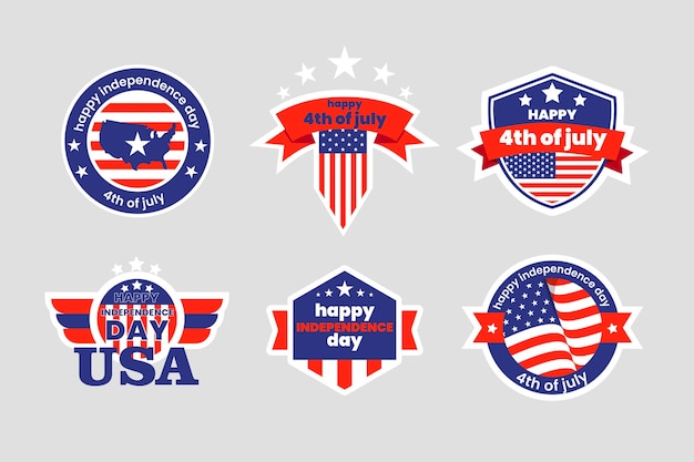 Patriotic Collection of Vibrant 4th of July Emblems and Badges | Jiffy ...