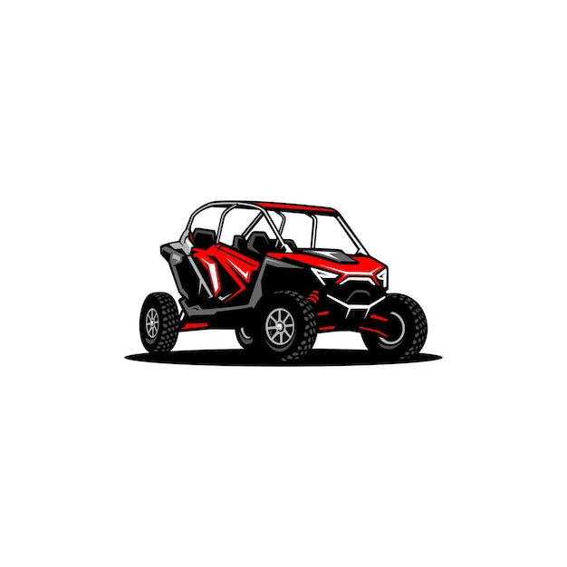 Sleek and Rugged Off-Road Buggy in Bold Red and Black | Jiffy Designs