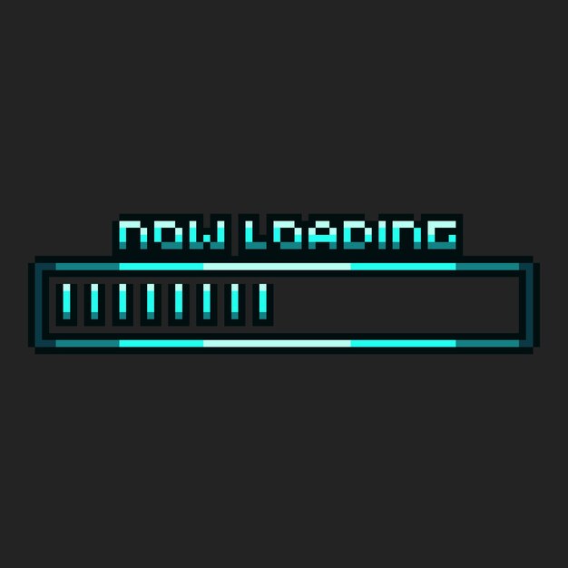 Retro Digital Loading Bar on Dark Background | Jiffy Designs