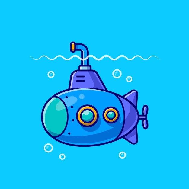 Playful Submarine Floating in Bubbly Waters | Jiffy Designs