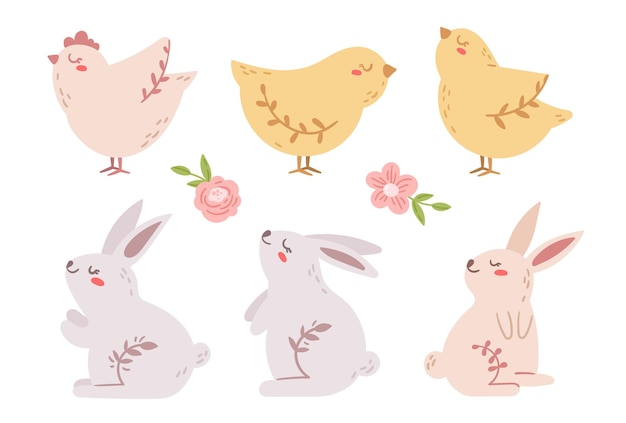 Adorable Chicks and Bunnies Watercolor Illustration Collection | Jiffy ...