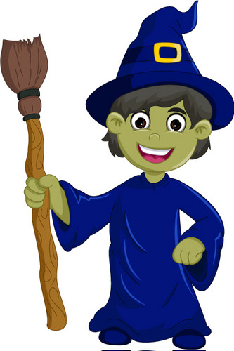 Vector Illustration Of Halloween Ugly Witch With A Hat And Broom ...