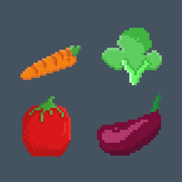 Vibrant Pixel Art Vegetable Collection | Jiffy Designs