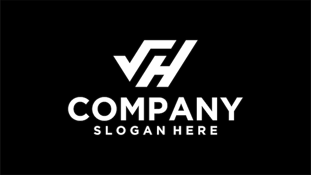 Sleek and Modern VH Company Logo on Black Background | Jiffy Designs