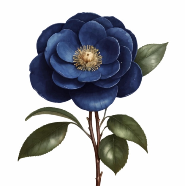 Vibrant Blue Camellia Flower with Lush Foliage | Jiffy Designs