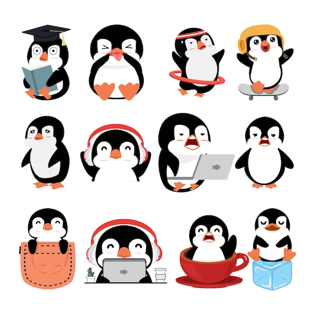 Adorable Penguin Pals in Playful Poses and Activities | Jiffy Designs