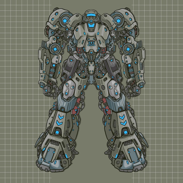 Mighty Mech Warrior with Intricate Robotic Exoskeleton | Jiffy Designs