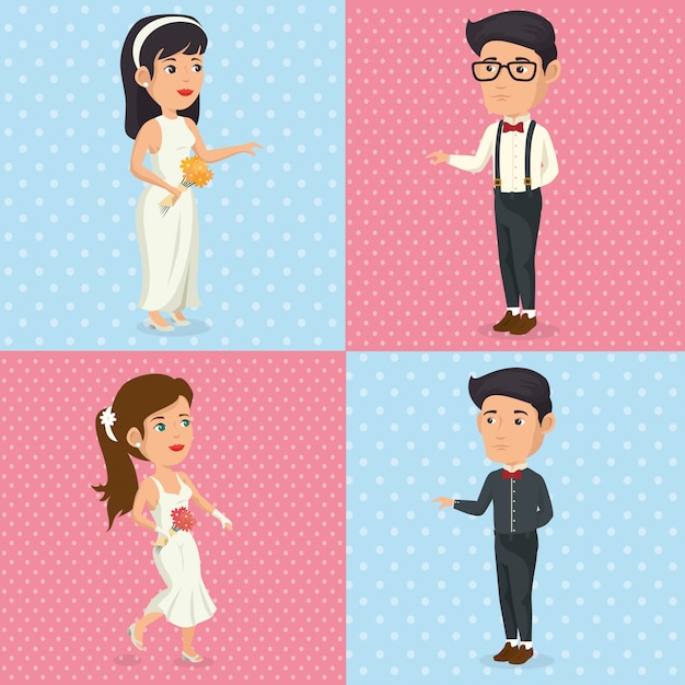 Diverse Cartoon Characters in Formal Attire and Casual Wear | Jiffy Designs