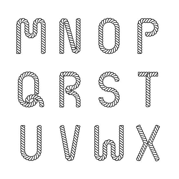 Captivating Rope Alphabet with Intricate Textures | Jiffy Designs