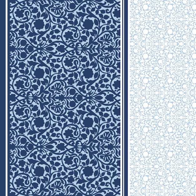 Elegant Floral Border Design in Sophisticated Navy | Jiffy Designs