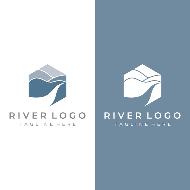 Minimalist River Logo with Abstract Wave and Book Elements | Jiffy Designs