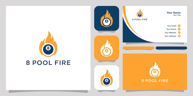 Vibrant Flames and Billiard Balls: A Dynamic Pool Fire Logo | Jiffy Designs