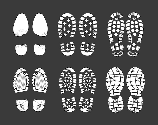 Detailed Footprint Silhouettes on Contrasting Dark Background | Jiffy ...