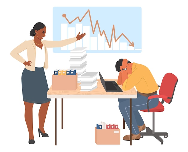 Stressed Employees Analyzing Financial Data in Chaotic Office | Jiffy ...