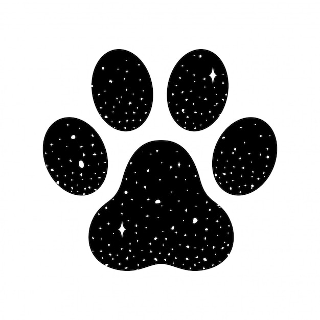 Starry Night Paw Print - Cosmic Canine Silhouette | Jiffy Designs