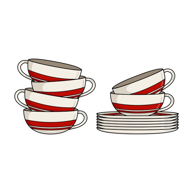 Vibrant Retro Stacking Cups and Saucers Collection | Jiffy Designs