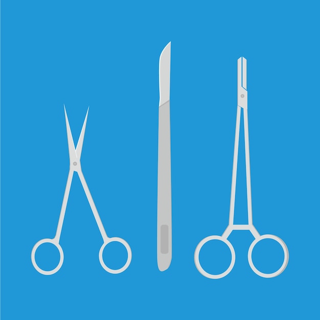 Elegant White Scissors and Tweezers on Vibrant Blue Background | Jiffy ...