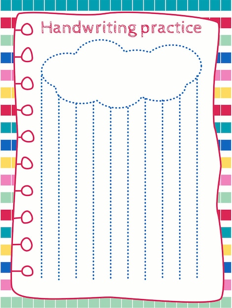 Colorful Handwriting Practice with Dotted Line Template | Jiffy Designs