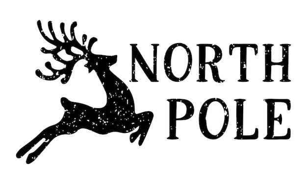 Majestic Reindeer Silhouette in Starry North Pole Design | Jiffy Designs