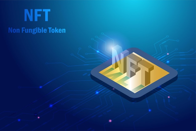 Glowing Cube NFT on Futuristic Digital Backdrop | Jiffy Designs