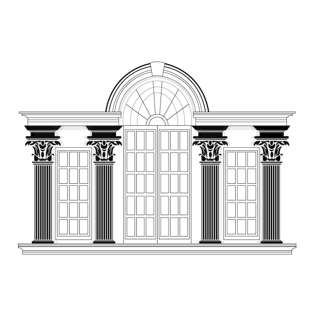 Majestic Neoclassical Architectural Facade with Ornate Columns | Jiffy ...