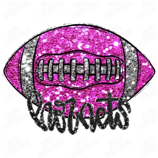 'Fastpitch' Glittering Pink Football with Sparkling Silver Accents ...