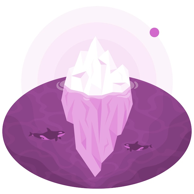 Majestic Iceberg in a Serene Purple Seascape | Jiffy Designs