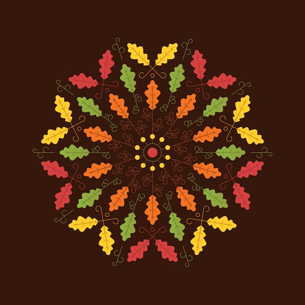 Vibrant Autumn Leaf Mandala Artwork | Jiffy Designs