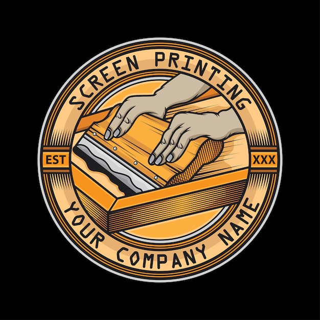 Vintage Landscape Emblem with Hands and Mountains | Jiffy Designs
