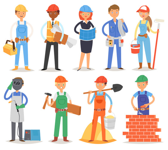 Builder Vector Constructor People Character Building Construction For ...