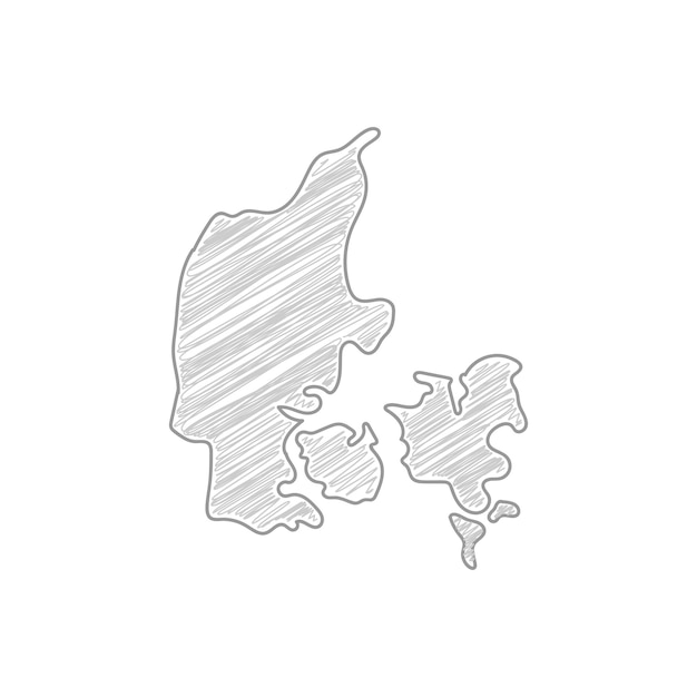 Simplified Outline Map of Denmark with Textured Shading | Jiffy Designs