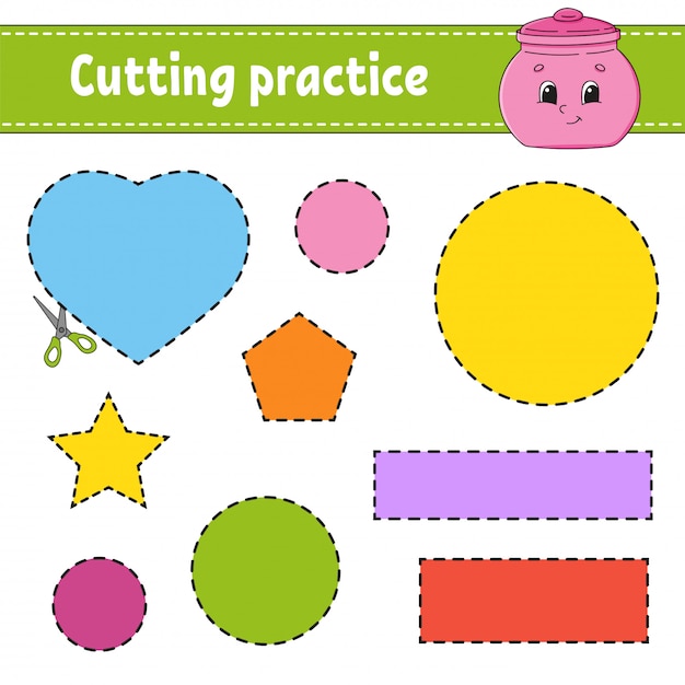 Vibrant Shapes Collection for Cutting Practice | Jiffy Designs