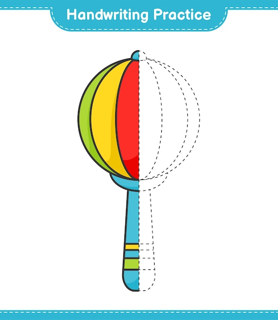 Vibrant Handwriting Practice Maracas Illustration | Jiffy Designs