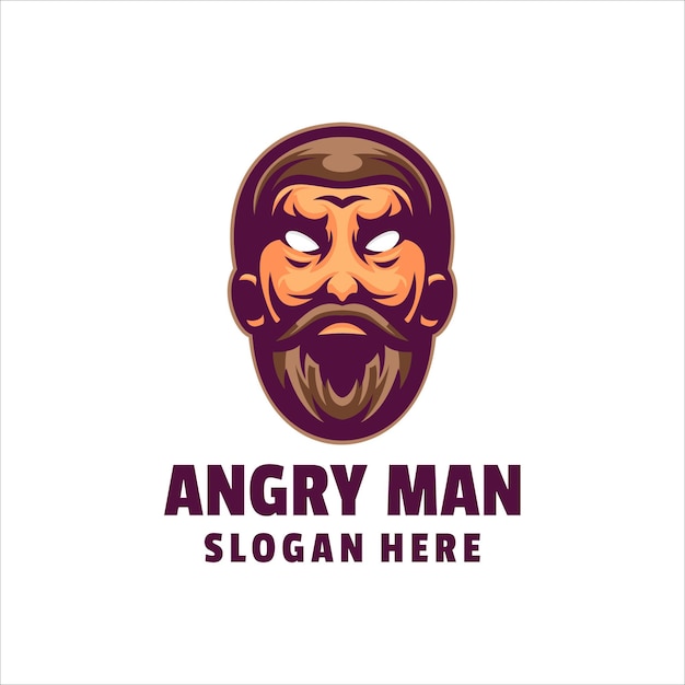 Powerful Angry Man Portrait with Bold Facial Features | Jiffy Designs
