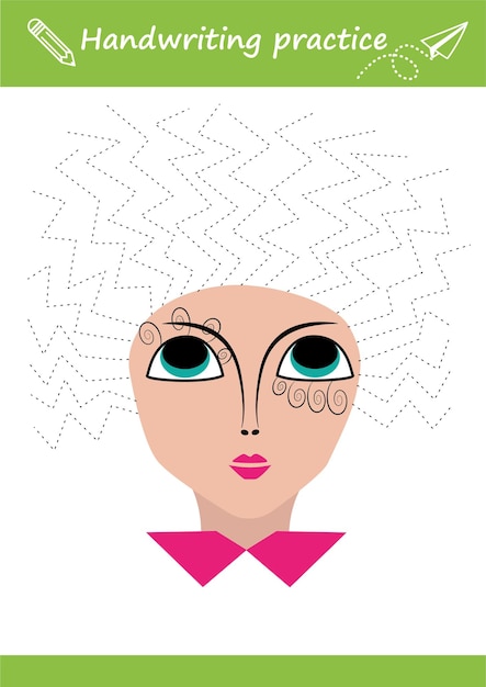 Vibrant Face with Dotted Lines for Handwriting Practice | Jiffy Designs