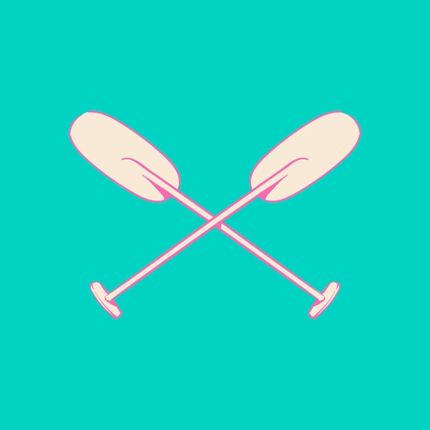 Crossed Oar Paddles on Vibrant Teal Background | Jiffy Designs