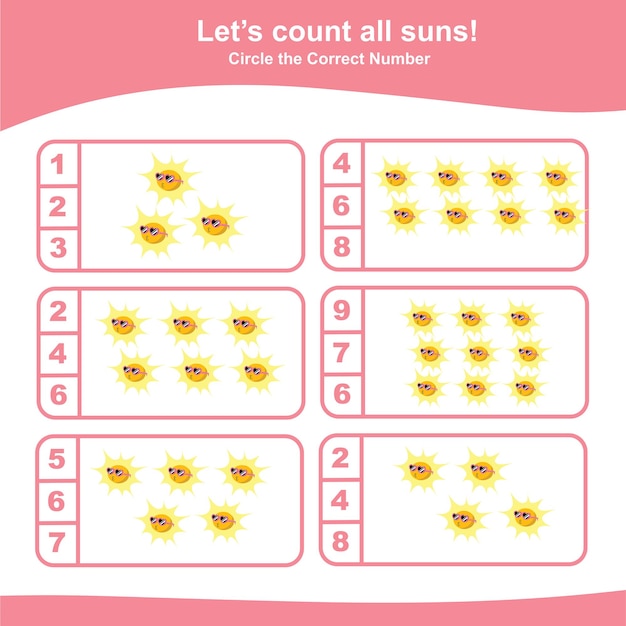 Cheerful Sun Counting Activity for Kids | Jiffy Designs