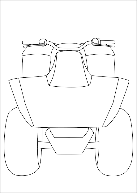 Sleek and Sturdy All-Terrain Quad Bike Outline Illustration | Jiffy Designs