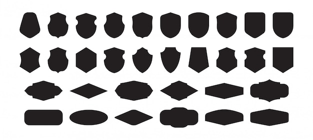 Diverse Collection of Elegant Black Shield Shapes | Jiffy Designs