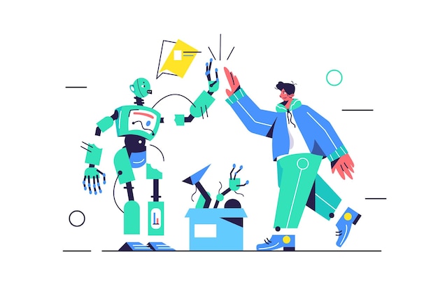 Vibrant Teamwork: Diverse Colleagues Collaborating with Robots | Jiffy ...