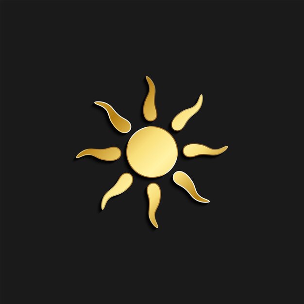 Radiant Golden Sun Emblem on Elegant Black Background | Jiffy Designs