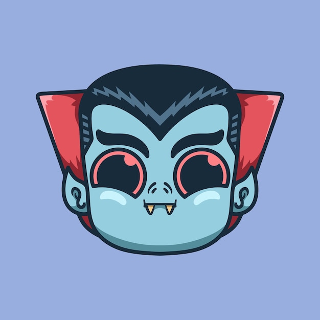 Fearsome Vampire's Striking Face in Bold Cartoon Style | Jiffy Designs