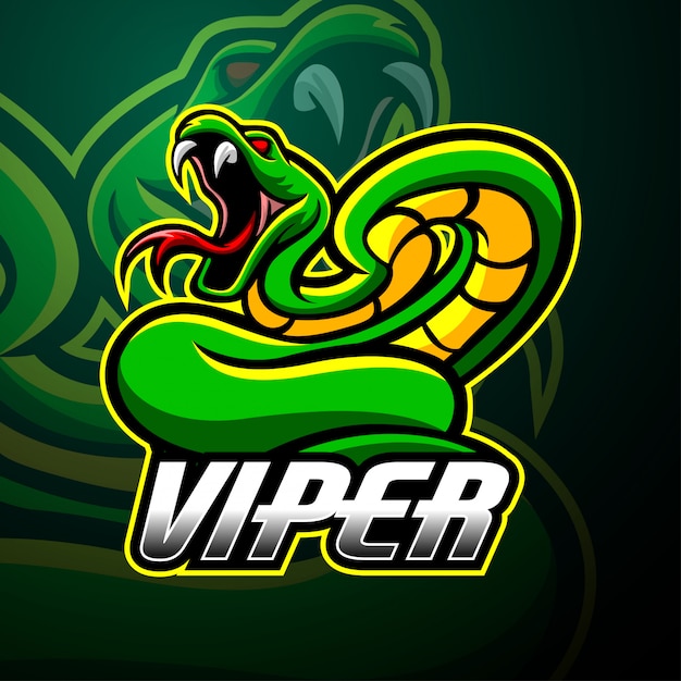 Fierce Viper Mascot Logo in Bold Green and Yellow | Jiffy Designs