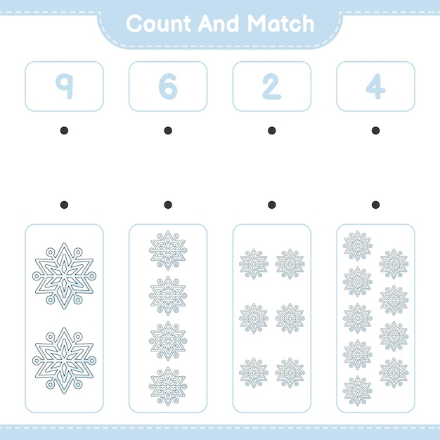 Elegant Snowflake Collection: Count and Match | Jiffy Designs