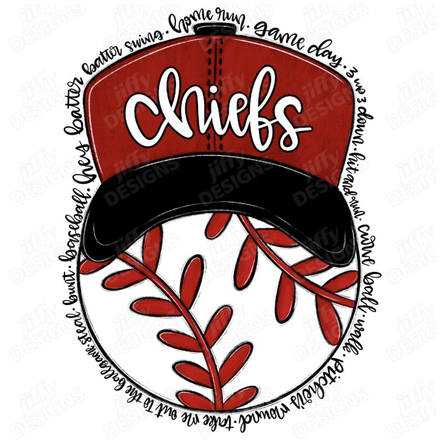 'Chiefs' Baseball Cap Emblem with Circular Text and Stitching Details ...
